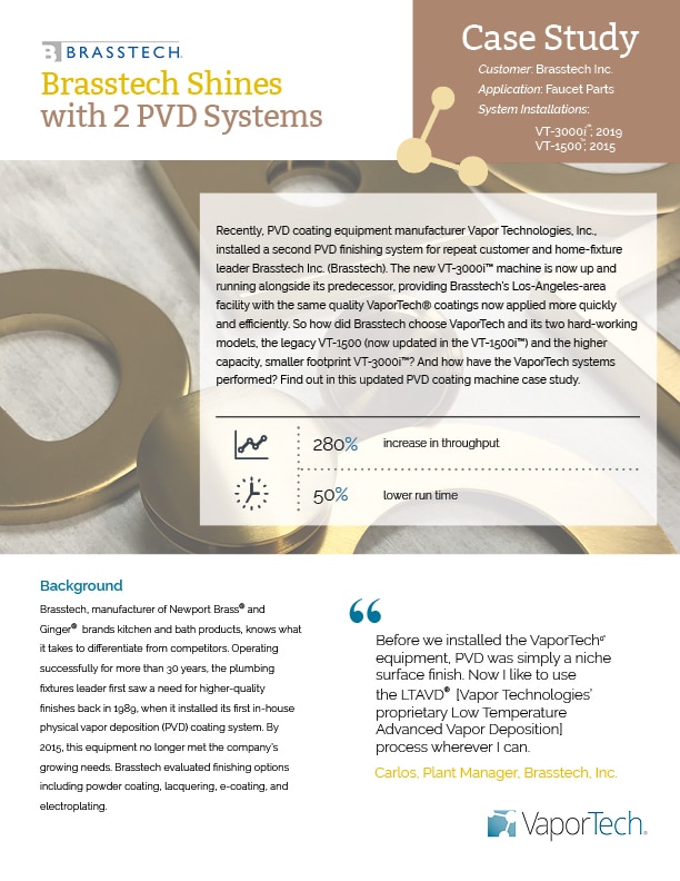 Case Study: 2 PVD Coating Systems Make Faucet Parts Shine! - VaporTech